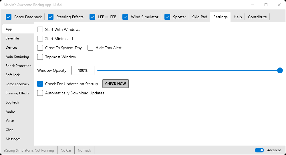 Settings – Herbold Racing