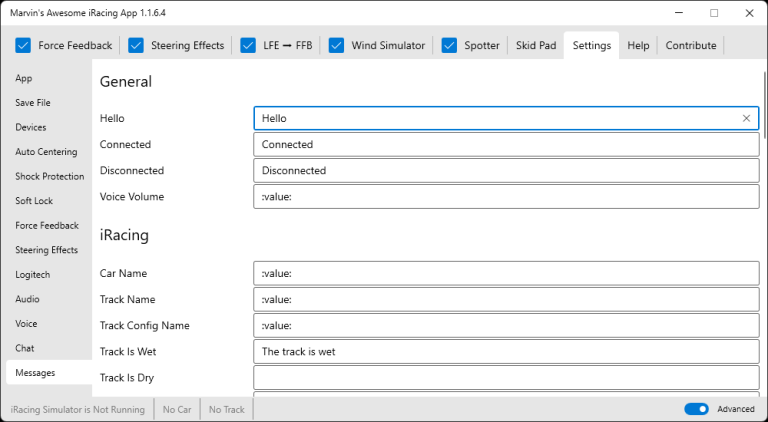 Settings – Herbold Racing